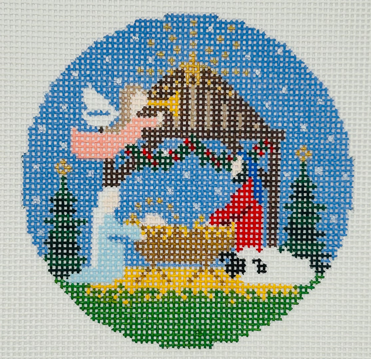 Nativity Round Canvas – Chaparral Needlework