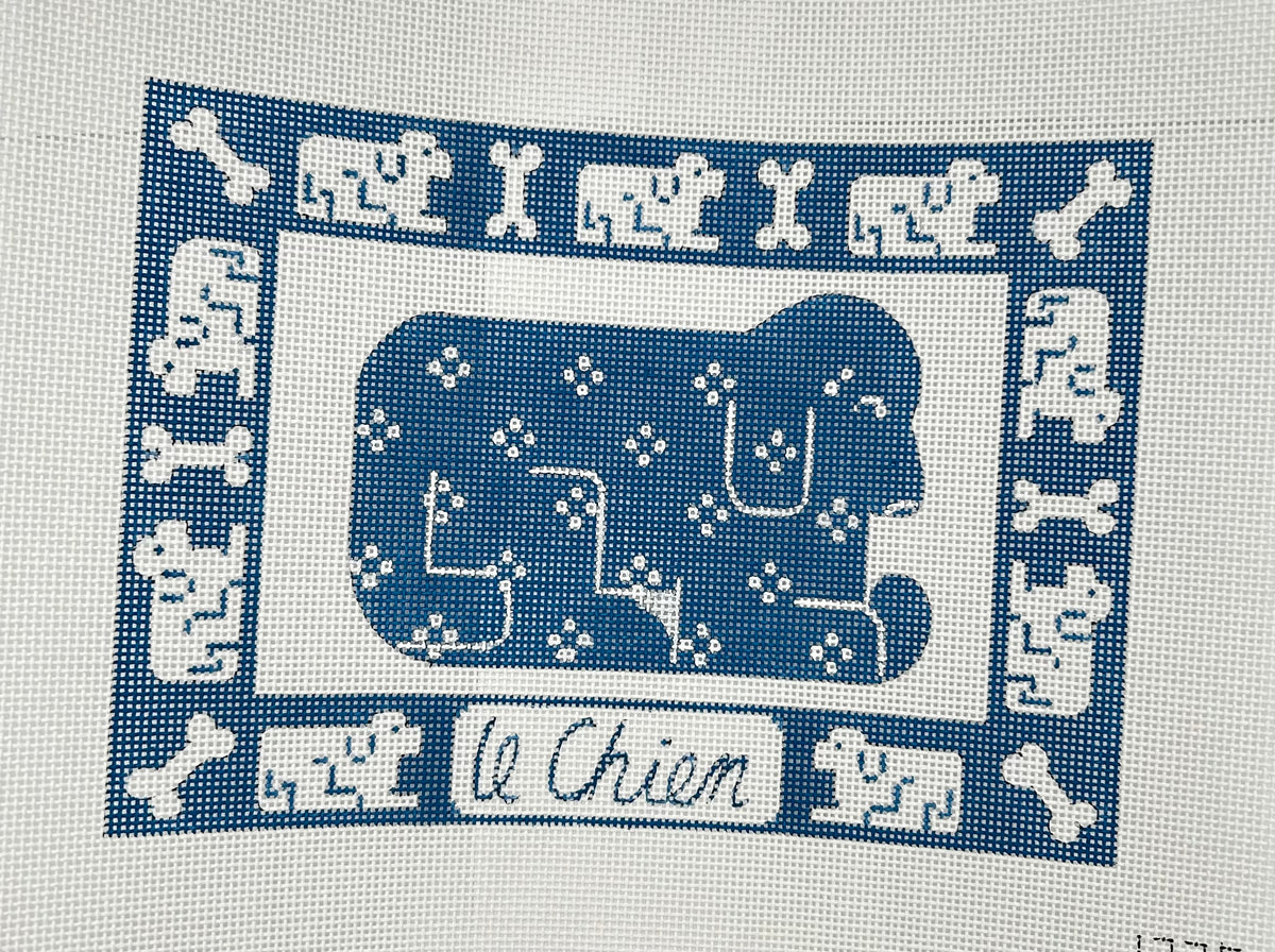 Le Chien (Dog) Needlepoint Canvas - 10" x 7", 13 Mesh – Chaparral ...